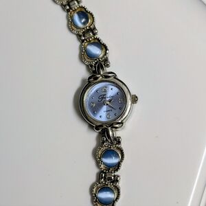 Fondini | Accessories | Fondini Blue Gemstone Silver Tone Quartz Analog ...